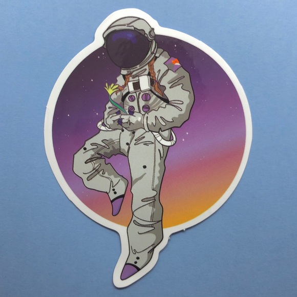Accessories | 110 Astronaut Flower Glossy Sticker Vsco | Poshmark